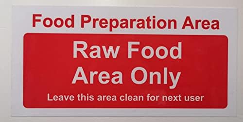 Food preparation area raw meat only sign - Self adhesive sticker 200mm ...
