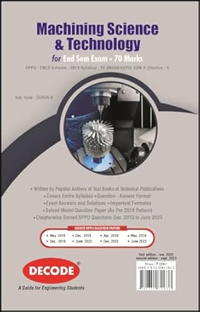 Amazon.in: Buy Machining Science & Technology for SPPU 19 Course (TE - SEM V - MECH- 302045-B ...