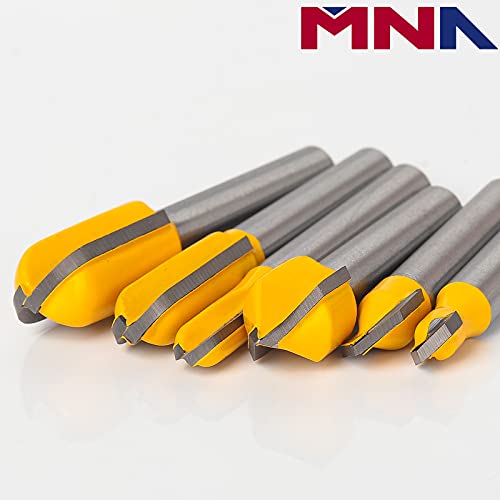 Snapklik.com : MNA 90 Degree V Groove And Round Nose Router Bit Set