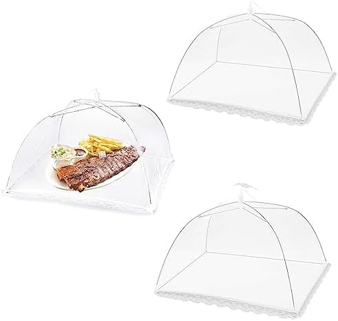 3Pack Food Cover Mesh Tent Umbrella Pop-Up Nets Reusable Collapsible ...