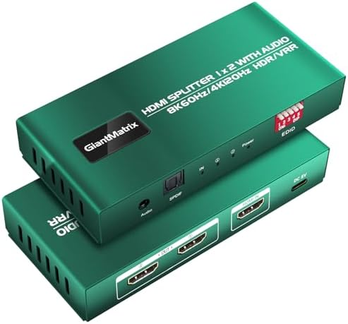 Amazon.com: HDMI Splitter 1 in 2 Out 4k 120hz with Audio Extractor Hue ...