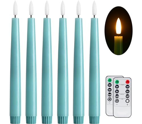 Snapklik.com : Stmarry Turquoise LED Flameless Taper Candles