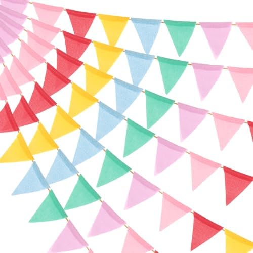 Amazon.com: GCQQ Pennants Banner Flags Pastel, 24pcs Imitated Burlap ...