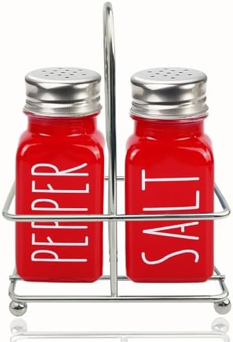 Amazon.com: DII Design Imports Ceramic Salt & Pepper Shakers (Red ...