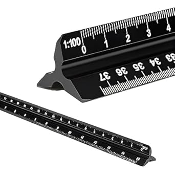 Architectural Scale Ruler, 12 Inch Aluminum Triangular Scale for ...