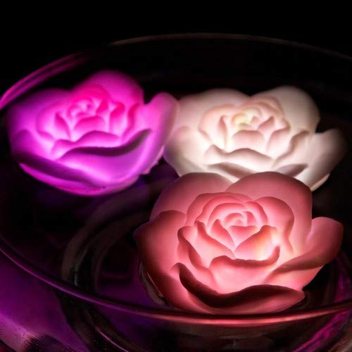 Buy Chronos Battery Operated Waterproof LED Floating Rose (Multi-Color ...
