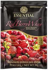 Kit 2X: Red Berry Whey Sachê Essential Nutrition 34g | Amazon.com.br