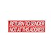Amazon.com : Return to Sender Not at This Address Stickers,3X1 Inch ...