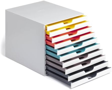 Durable VARICOLOR 10 Drawer Unit | Desktop Drawer Set with 10 Colour ...