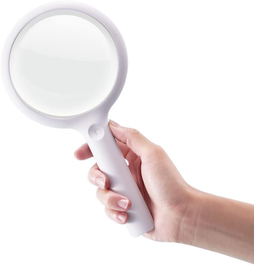 Amazon.com: 12 LED Lighted Magnifier 20X Handheld Reading Loupe ...