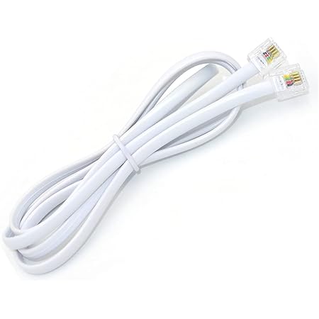Amazon.com: NEORTX RJ11 to RJ11 Cable 5ft, 1.5 Meters Phone Cord ...