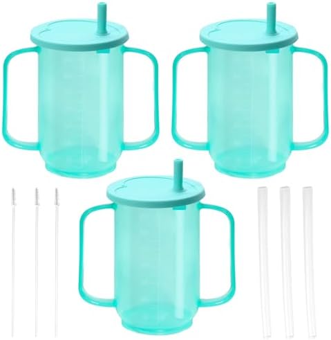 Amazon.com: SENONAPO 3 Pcs Adult Sippy Cups for Elderly with 2 Handles ...