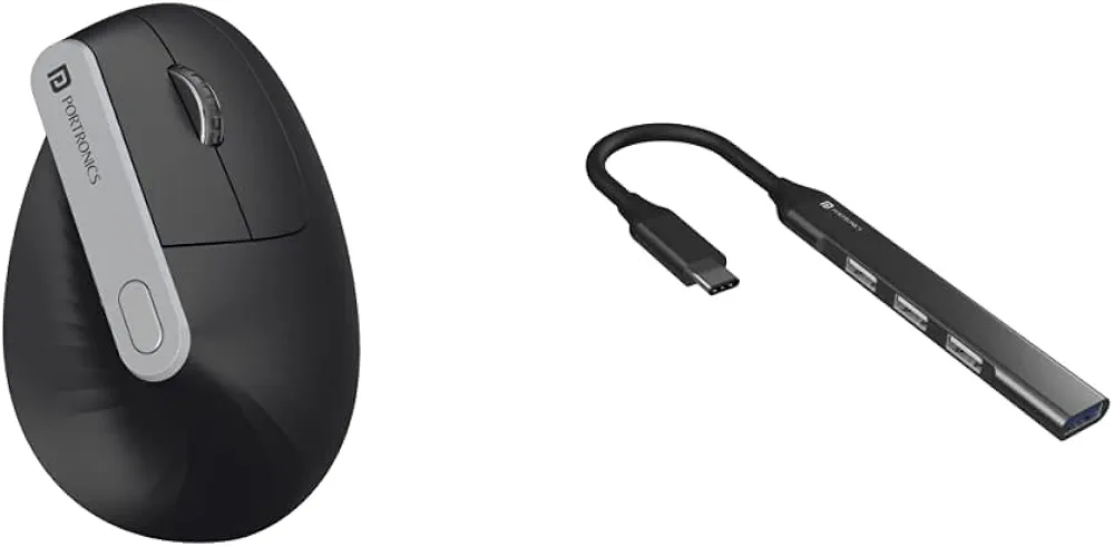 Portronics Toad Ergo Vertical Advanced Wireless Ergonomic Mouse 2.4Ghz ...
