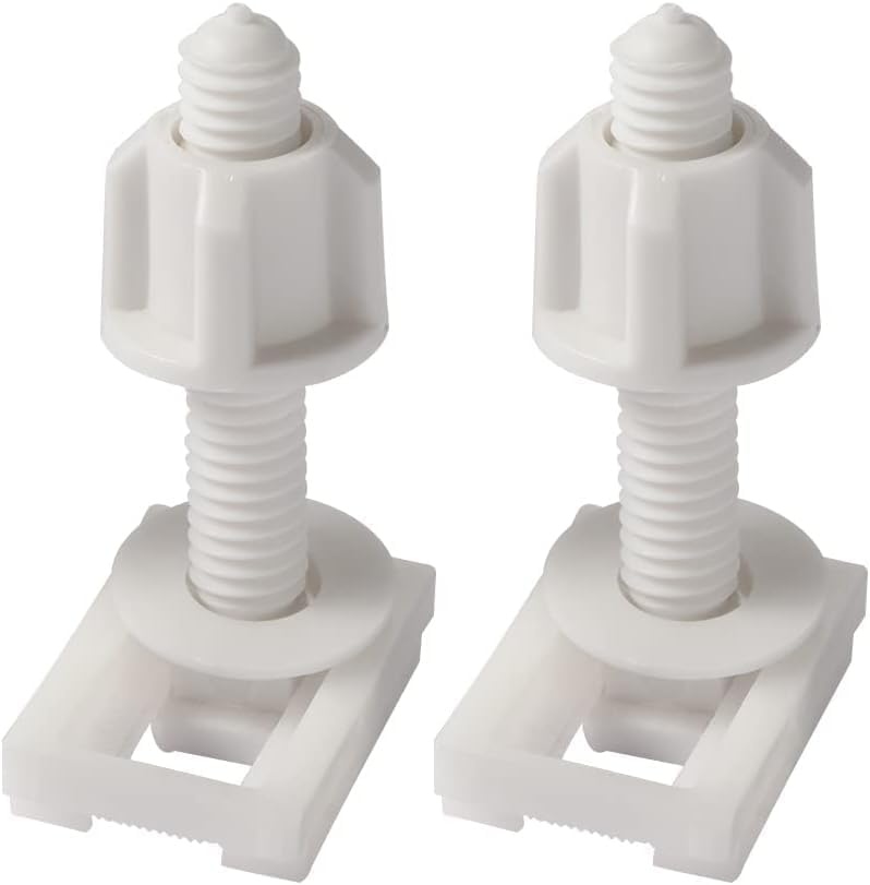 2 Pcs White Universal Plastic Toilet Seat Hinge Bolts, Screws and Nuts ...