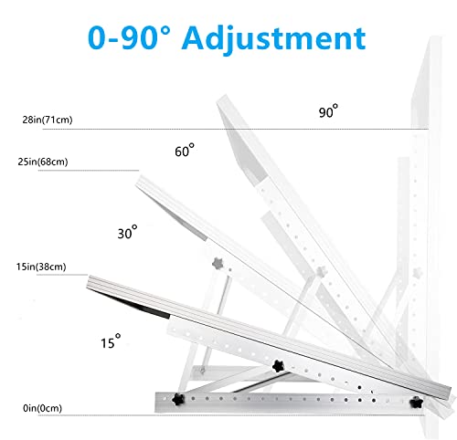 KLLsmDesign 28″ Adjustable Portable Solar Panel Racks, Aluminum Alloy ...