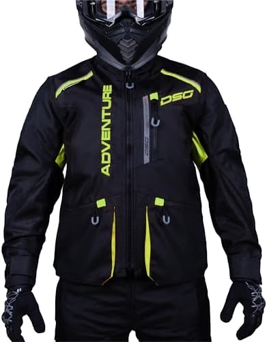 DSG ADV Riding Jacket (Colour - Black Yellow Fluo) (Size-Medium ...