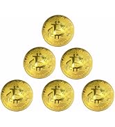 Amazon.com: 6PCS Gold Plated Bitcoin Coins - 40mm Diameter, 3mm ...