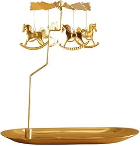 Amazon.com: Spinning Candle Holder with Tray,Golden Candle Spinner ...
