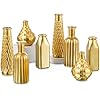 Amazon.com: Glasseam Gold Glass Vase, 8pcs Cylindrical Home Decor ...