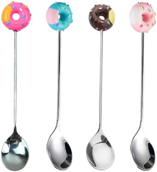 Amazon.com: Stainless Steel Stirring Spoons, Cute Doughnut Coffee Spoon ...