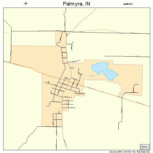 Amazon.com : Large Street & Road Map of Palmyra, Indiana IN - Printed ...