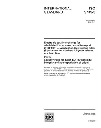 ISO 9735-5:2002, Electronic data interchange for administration, commerce and transport (EDIFACT ...