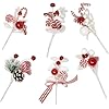 Amazon.com: Gift Boutique - Set of 12 Christmas Red & White Picks ...
