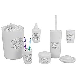 Amazon.com: Home Basics Paris Collection 7 Piece Bath Ensemble Bathroom ...