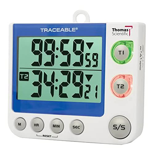 Thomas 5017 Traceable Flashing LED Big-Digit Dual Channel Timer, 3 ...