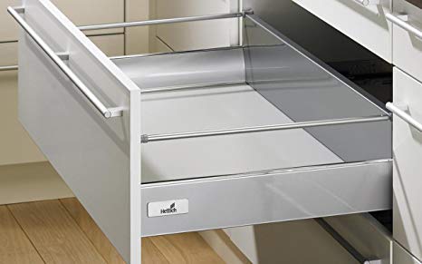 Hettich Innotech Full Extn Silent Pot and Pan Drawer System with Railing (520 x 114 mm, 30 kg ...