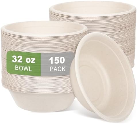 Amazon.com: 40oz disposable bowls, 50 Pack Bowls Disposable Heavy Duty ...