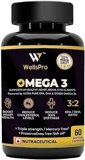 Buy Ment Omega-3 Fish Oil 1000mg 60 Softgel s for y Heart, Brain, Eyes ...