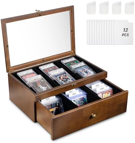 Amazon.com: Emfogo Trading Card Storage Box, 70+ Graded Card Storage ...