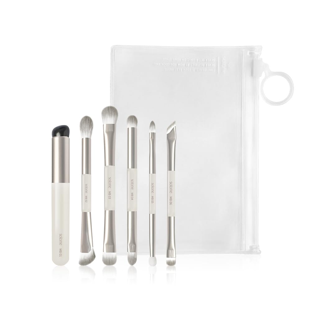 Amazon.com: Solone Mini Makeup Travel Brush Set (6pcs) - Blush, Eyeshadow, Pencil, Detail ...