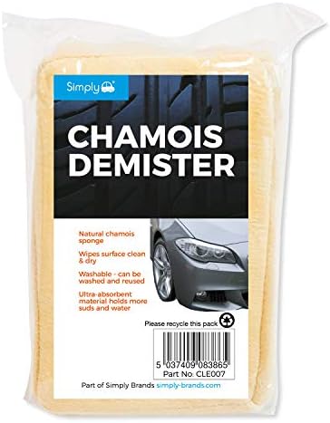Simply CLE007 Car Wash Clean and Dry Natural Chamois Sponge, Cream, One ...