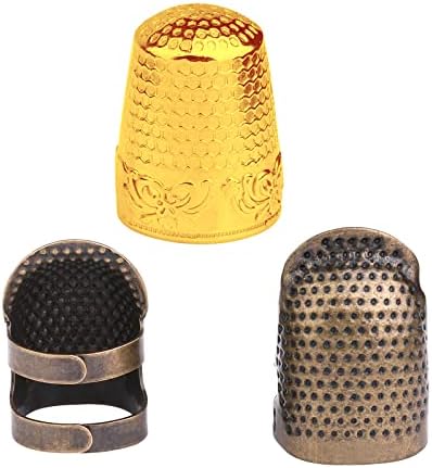 COMNICO 4PCS Sewing Thimbles, Alloy Metal Hand Sewing Finger Protector ...