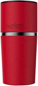 Amazon | Cafflanoポータブルオールインワンコーヒー豆グラインダーコーヒーブリュワーメーカーアウトドアキャンプ用タンブラーハンド ...