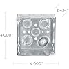 RACO 232 4 in. Square Electrical Box, 2-1/8-Inch Deep, 1/2-in. and 3/4 ...