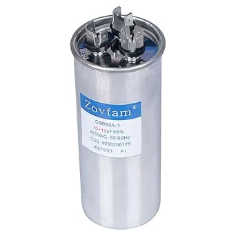 AC Capacitor 70/10 uf 70/10 MFD ±5% 370V or 440V CBB65 Round Dual Run ...