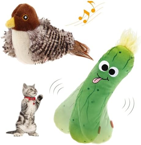 Amazon.com : Gigwi Interactive Electronic Cat Toy Bird and Flopping ...