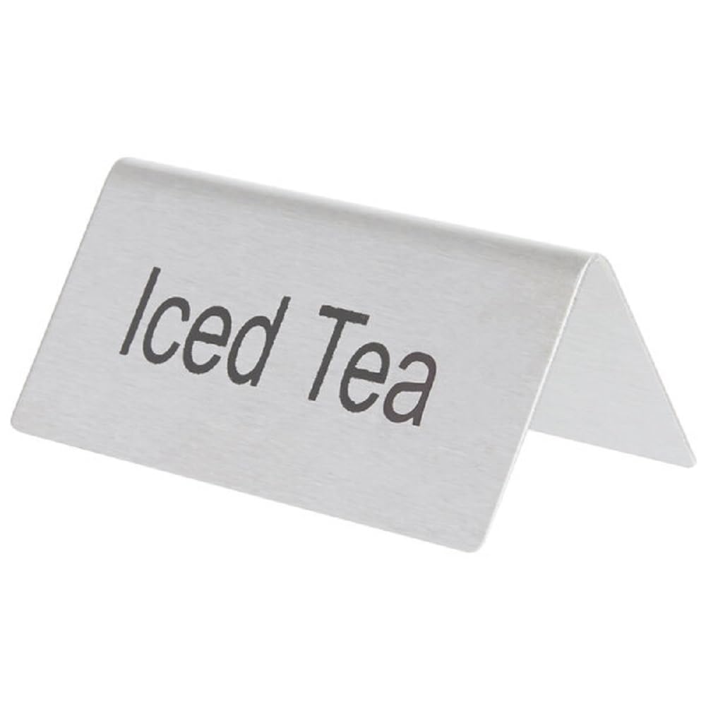 Snapklik.com : 3" X 1-1/2" Stainless Steel Iced Tea Table Tent Sign Set ...