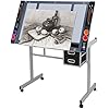 Amazon.com: ZENY Drafting Table, 41.2''W x 24''D Glass Top Adjustable ...