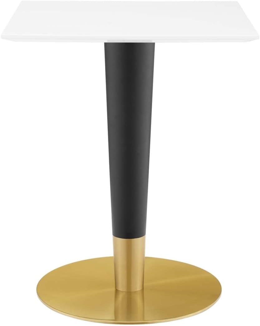 Amazon.com - Modway Zinque Square Modern 24" Dining Table in Gold White ...