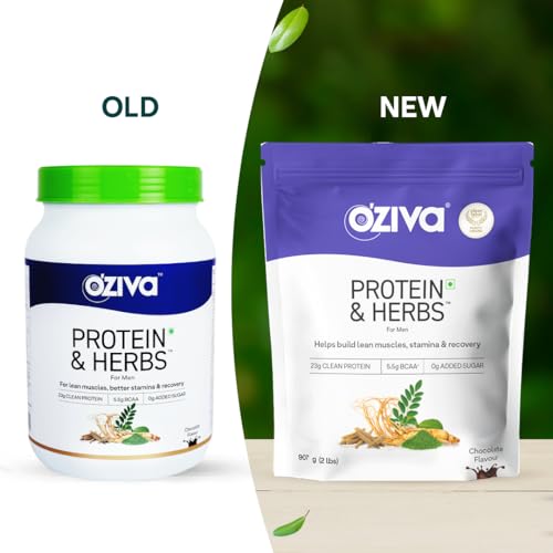 OZiva Protein & Herbs for Men (Chocolate) I Muscle Building, Stamina ...