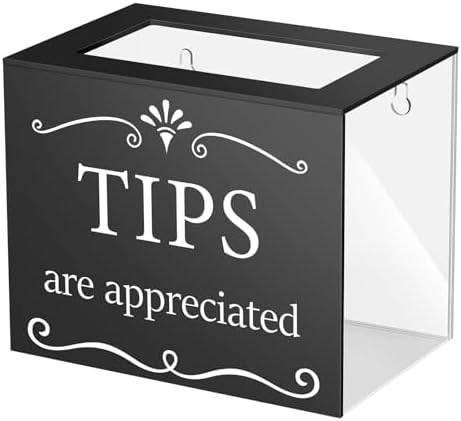 Amazon.com: Wonderjune Glass Tips Jar for Money with LED Light Base and ...