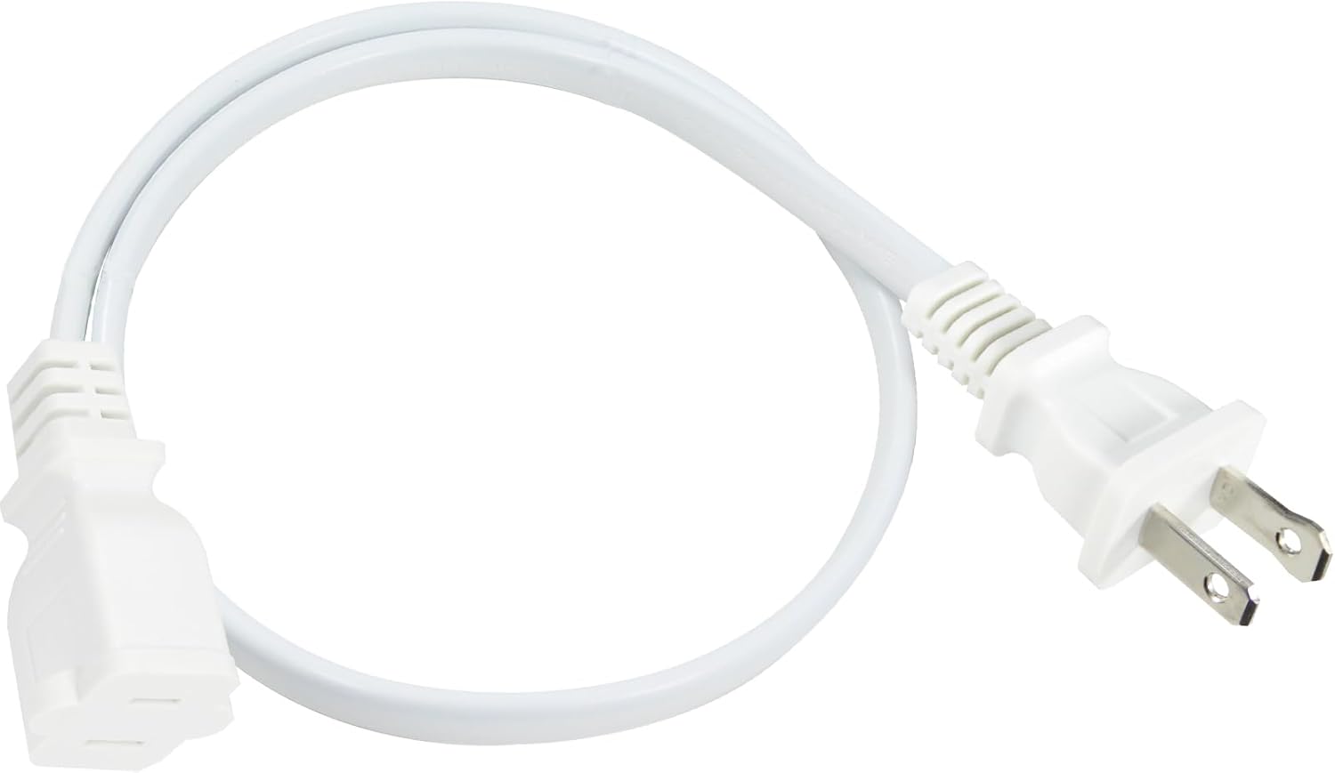 Amazon.com: 2 Prong Extension Cord 1.5FT,White 13A/125V 16AWG Polarized ...