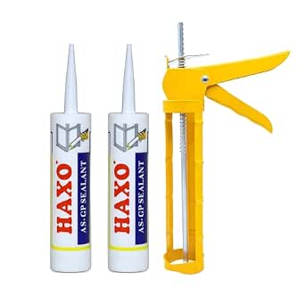 Haxo General Purpose Silicone Sealant Adhesive Caulk with DIY GUN ...