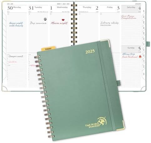 POPRUN 2025 Agenda Daily Weekly and Monthly[B5-10" x 8" Wire-Bound Hard ...