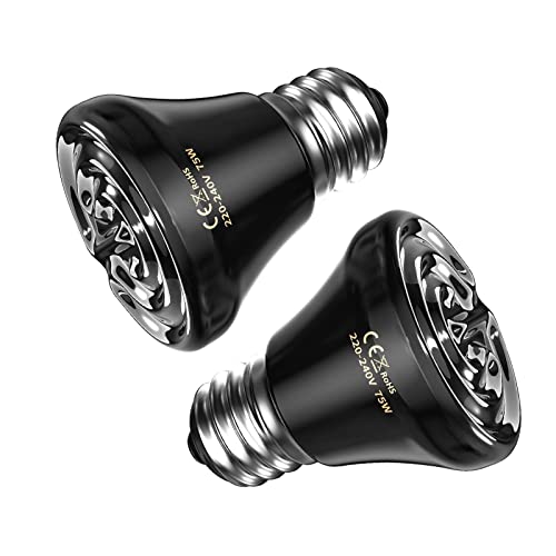 Luxvista E27 Ceramic Heat Lamp Terrarium Reptile Heat Lamp, 75W Ceramic ...