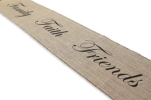 Amazon.com: Family Faith Friends Burlap Table Runner : Home & Kitchen